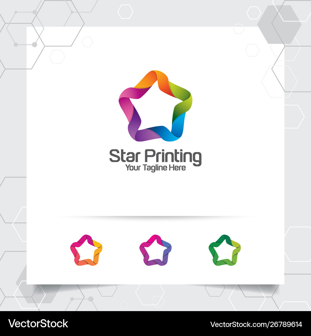 Star logo design concept connected loop symbol Vector Image