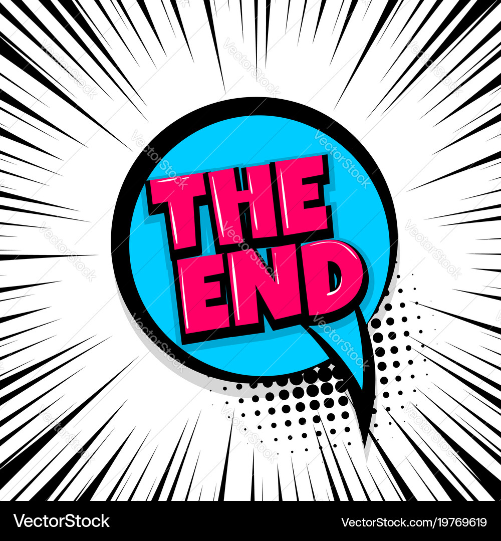 End comic text stripperd backdrop Royalty Free Vector Image