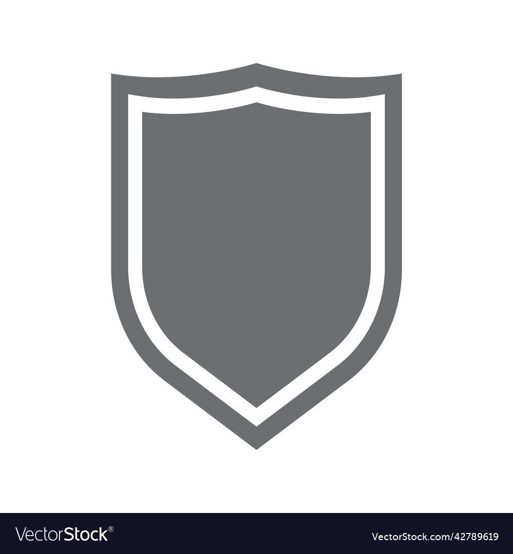 Grey shield solid icon Royalty Free Vector Image