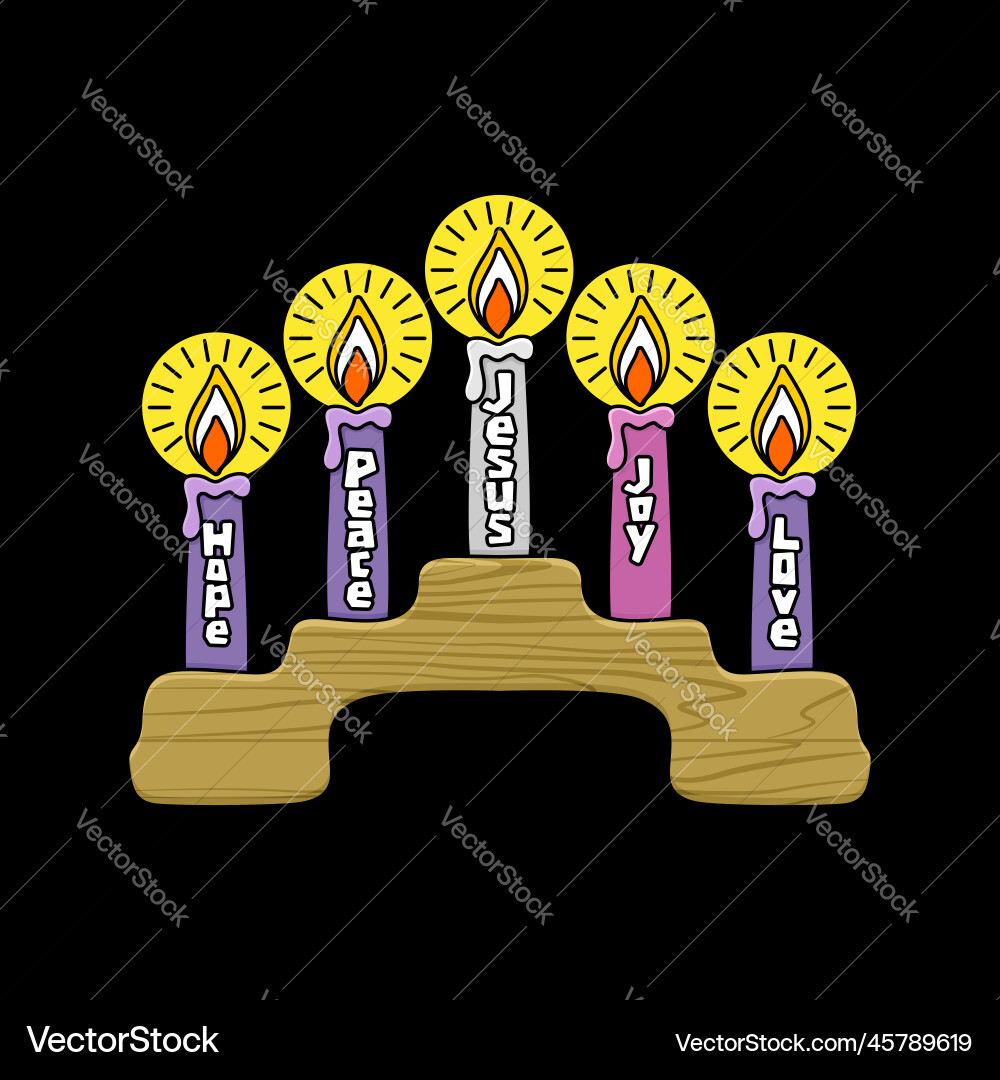 Holiday advent candles Royalty Free Vector Image