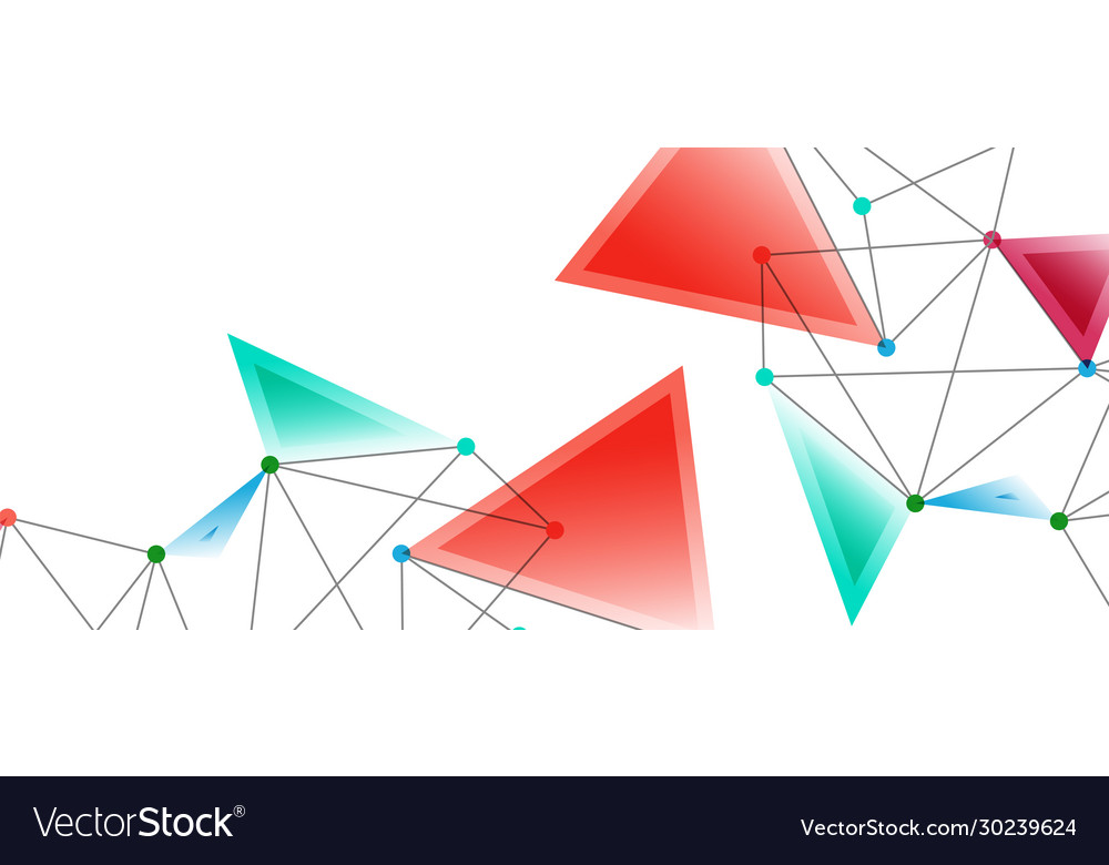 Line points connections triangular technology Vector Image