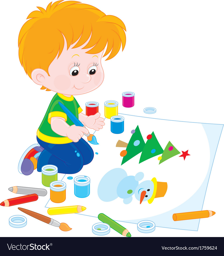 Little artist Royalty Free Vector Image - VectorStock