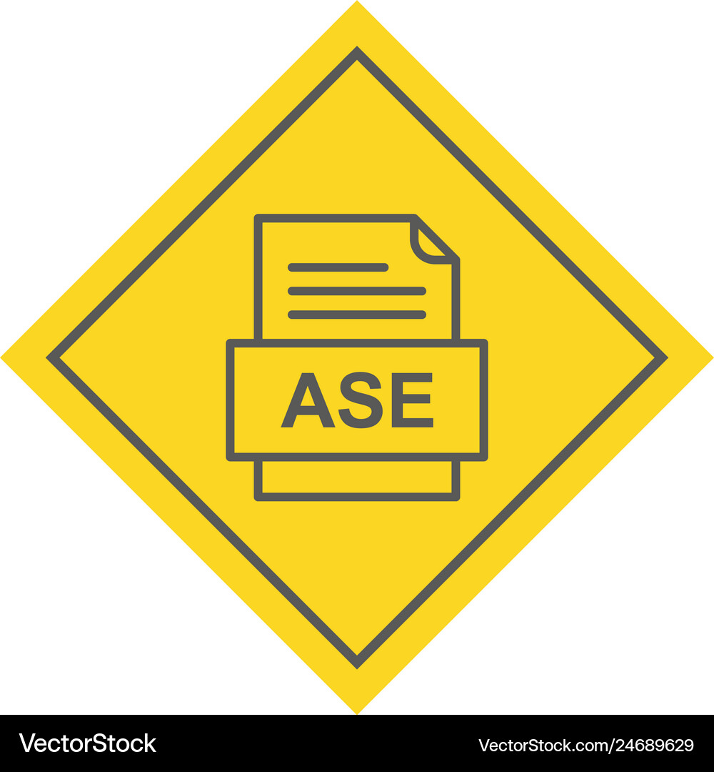 Ase file document icon Royalty Free Vector Image