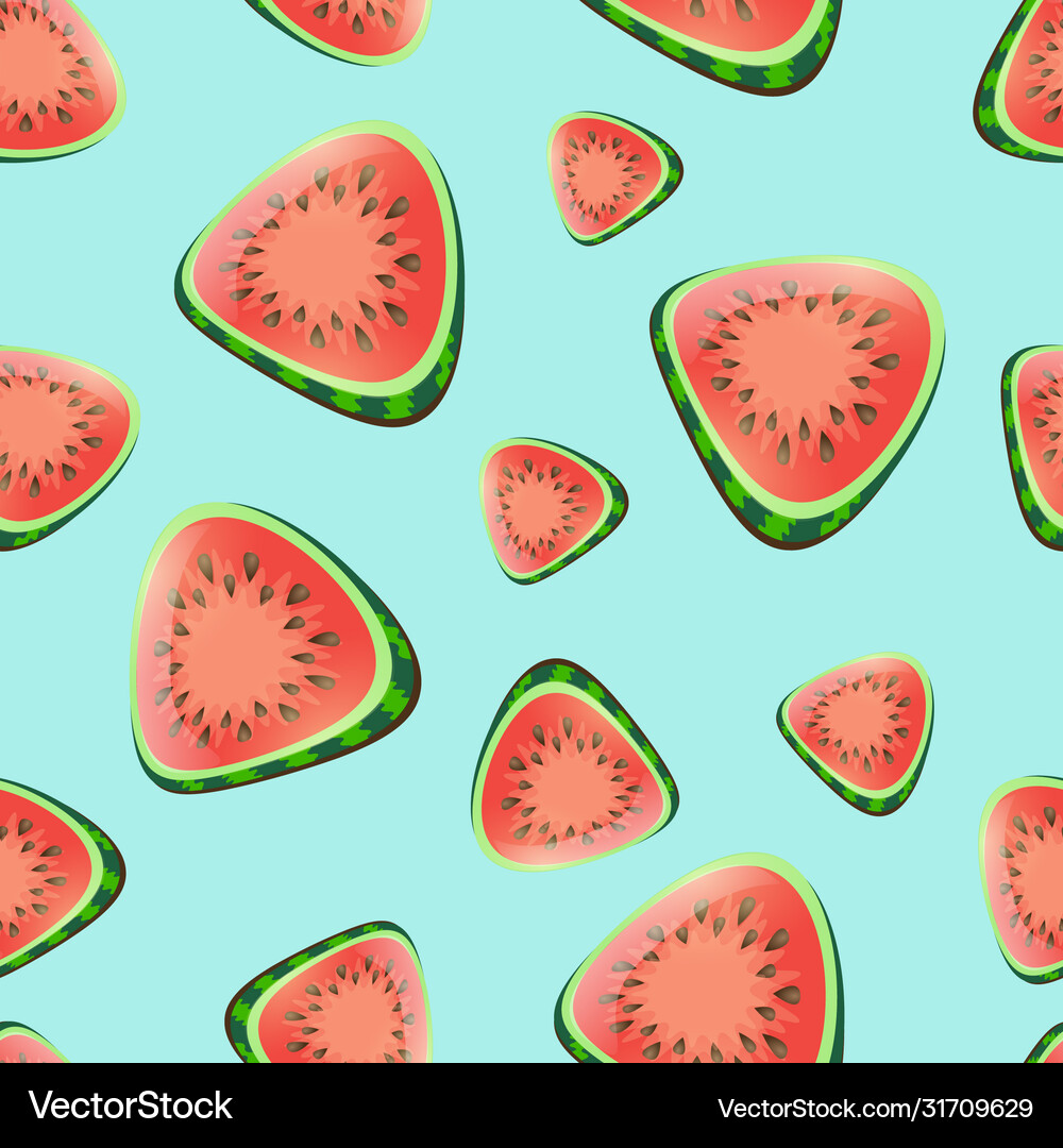 Fruity stylized seamless pattern with watermelon Vector Image