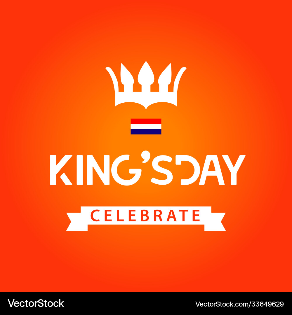 Kings day celebrate template design Royalty Free Vector