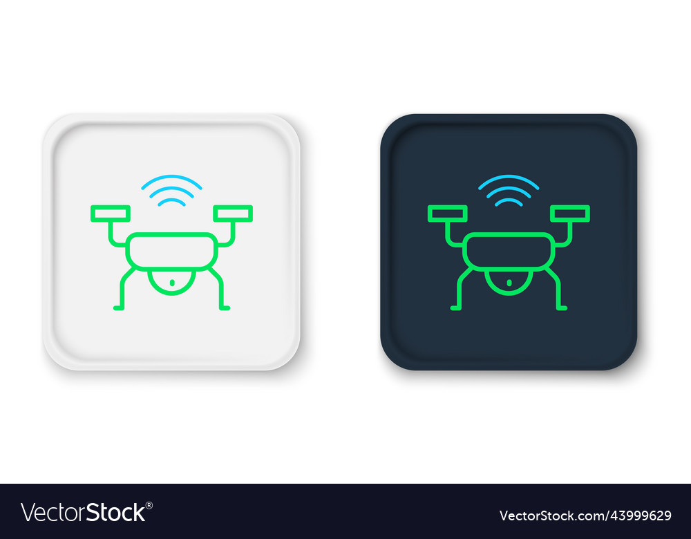 Line smart drone system icon isolated on white Vector Image Line smart drone system icon isolated on white Vector Image