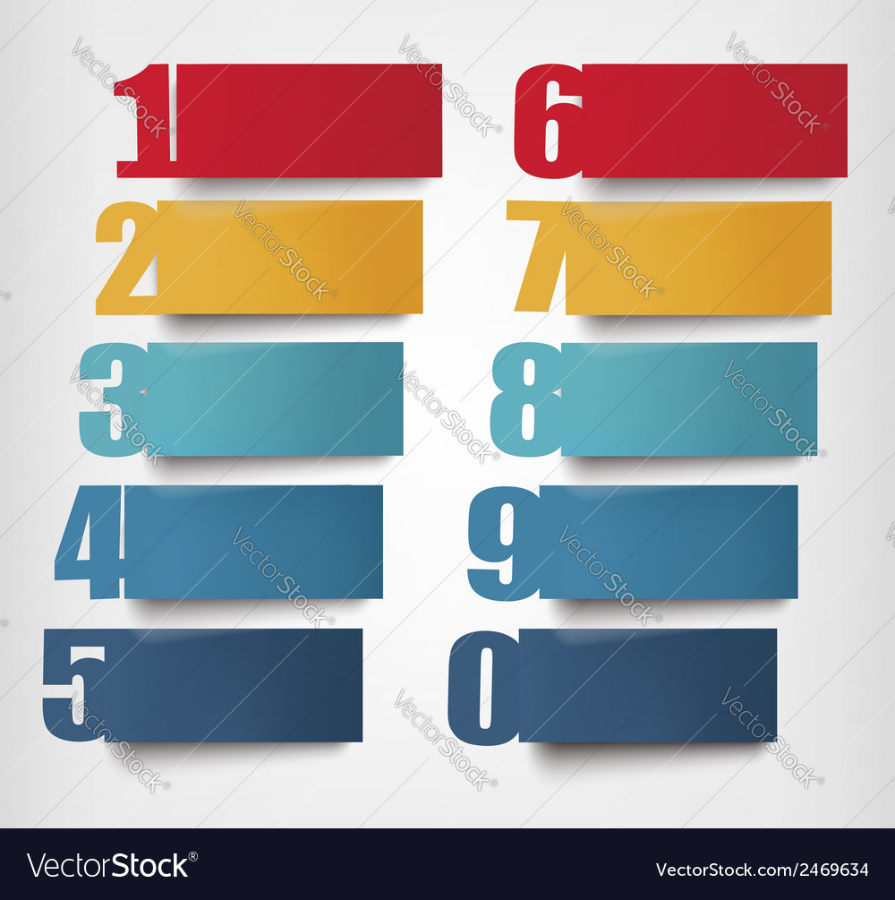 Info graphics banners with numbers Royalty Free Vector Image