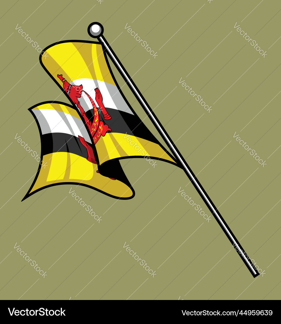 Brunei cartoon flag for design purposes Royalty Free Vector