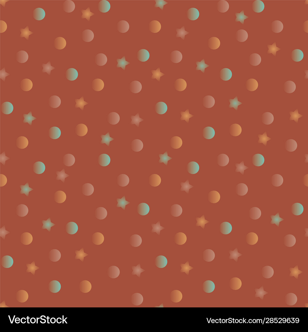 Polka dot pattern with circles and stars Vector Image