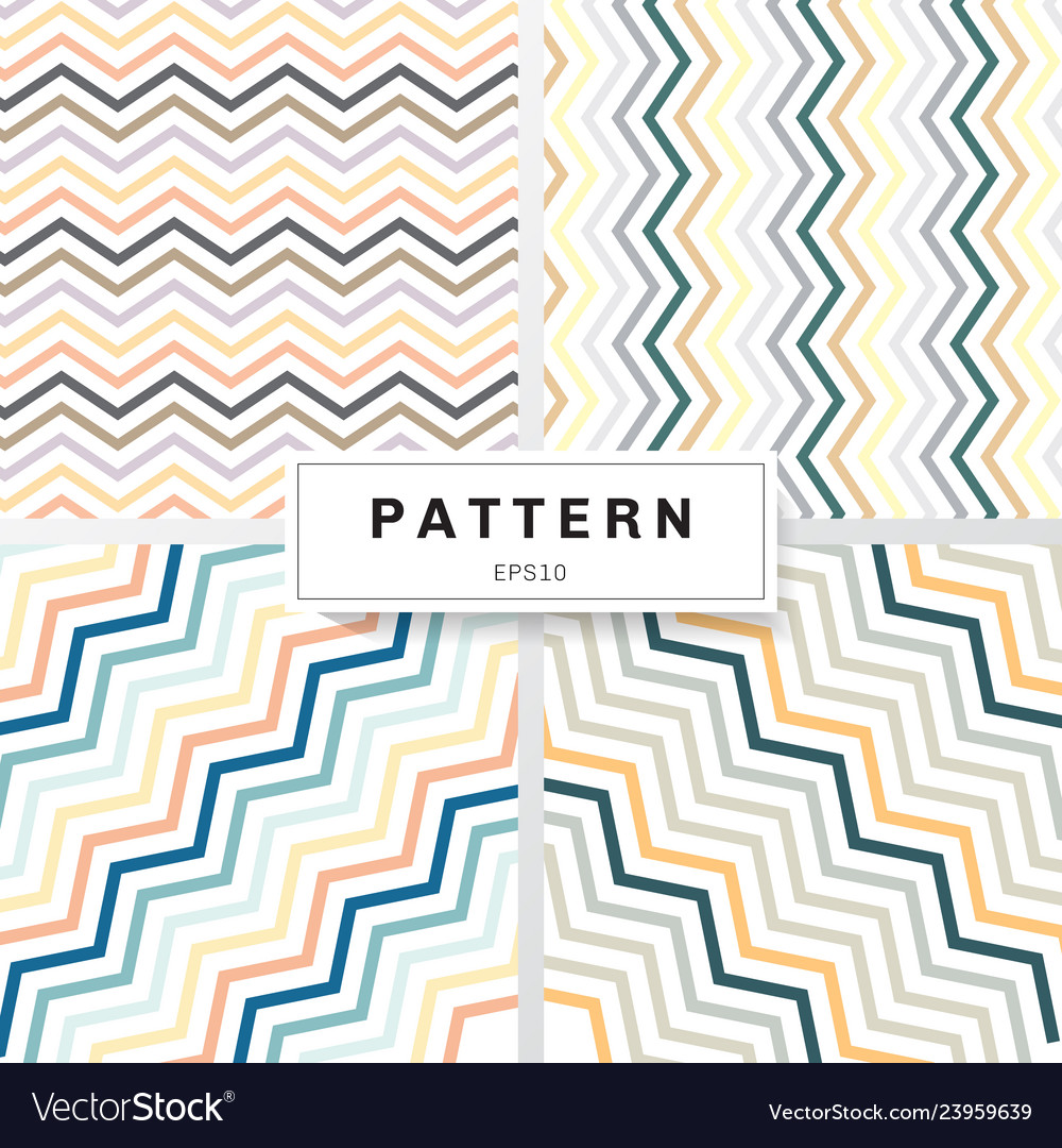 Set of chevron patterns pastels color on white Vector Image