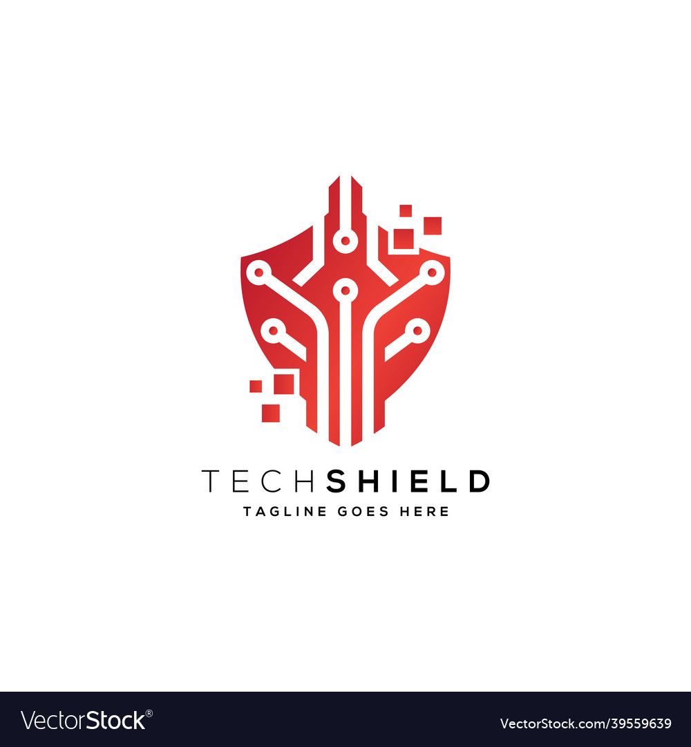 Shield tech logo design creative Royalty Free Vector Image