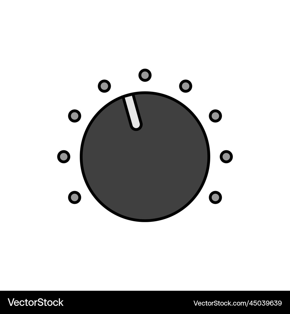 Volume knob color flat grayscale icon music Vector Image