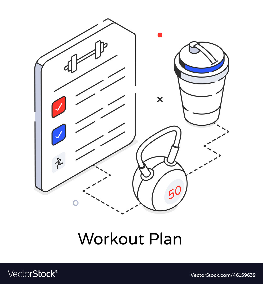 Workout plan Royalty Free Vector Image - VectorStock
