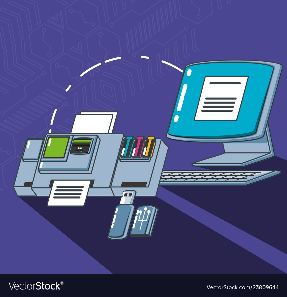 Computer technology set gadgets Royalty Free Vector Image