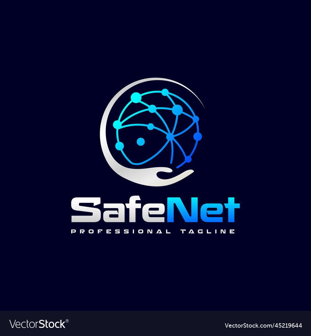 Global Network Security Logo Royalty Free Vector Image