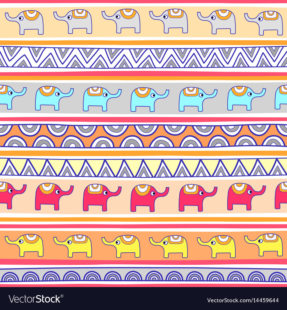 Seamless elephant pattern background Royalty Free Vector