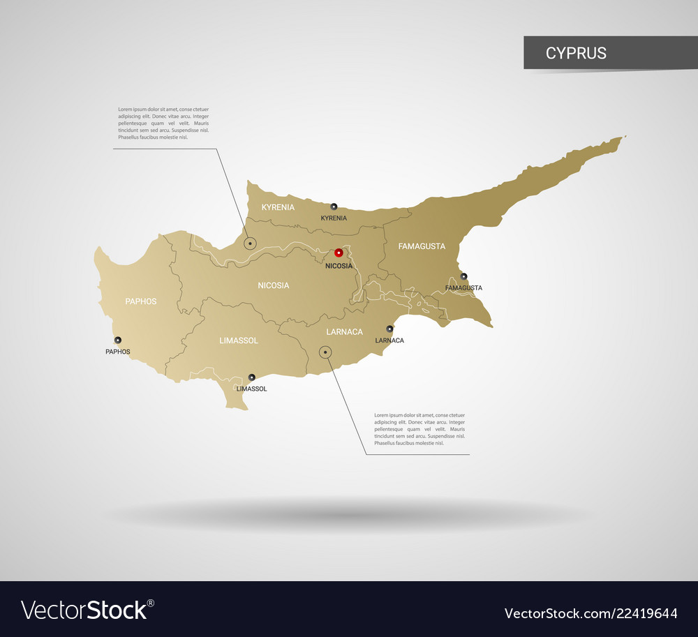 Stylized cyprus map Royalty Free Vector Image - VectorStock