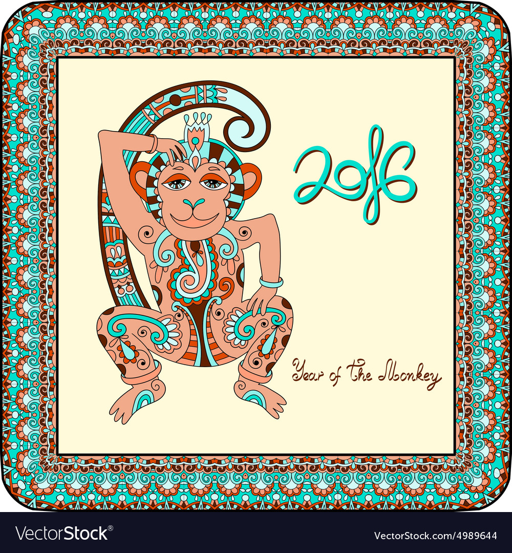 Year the monkey Royalty Free Vector Image - VectorStock