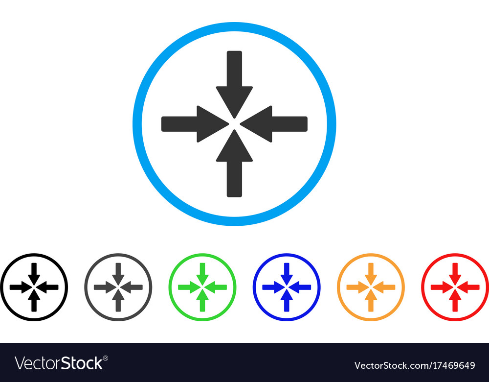 Collide arrows rounded icon Royalty Free Vector Image
