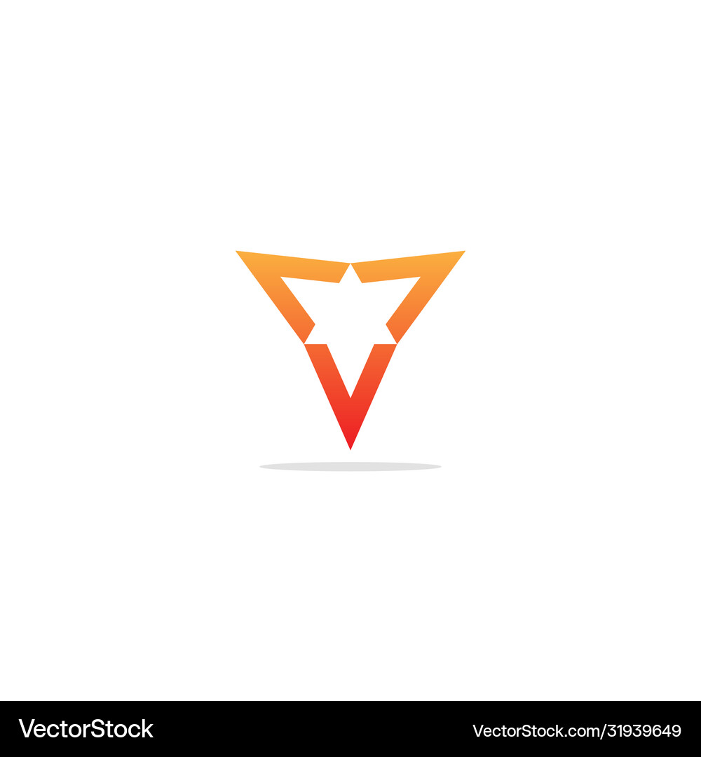 Star triangle outline logo Royalty Free Vector Image