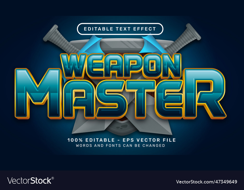 Weapon master 3d text effect and editable Vector Image