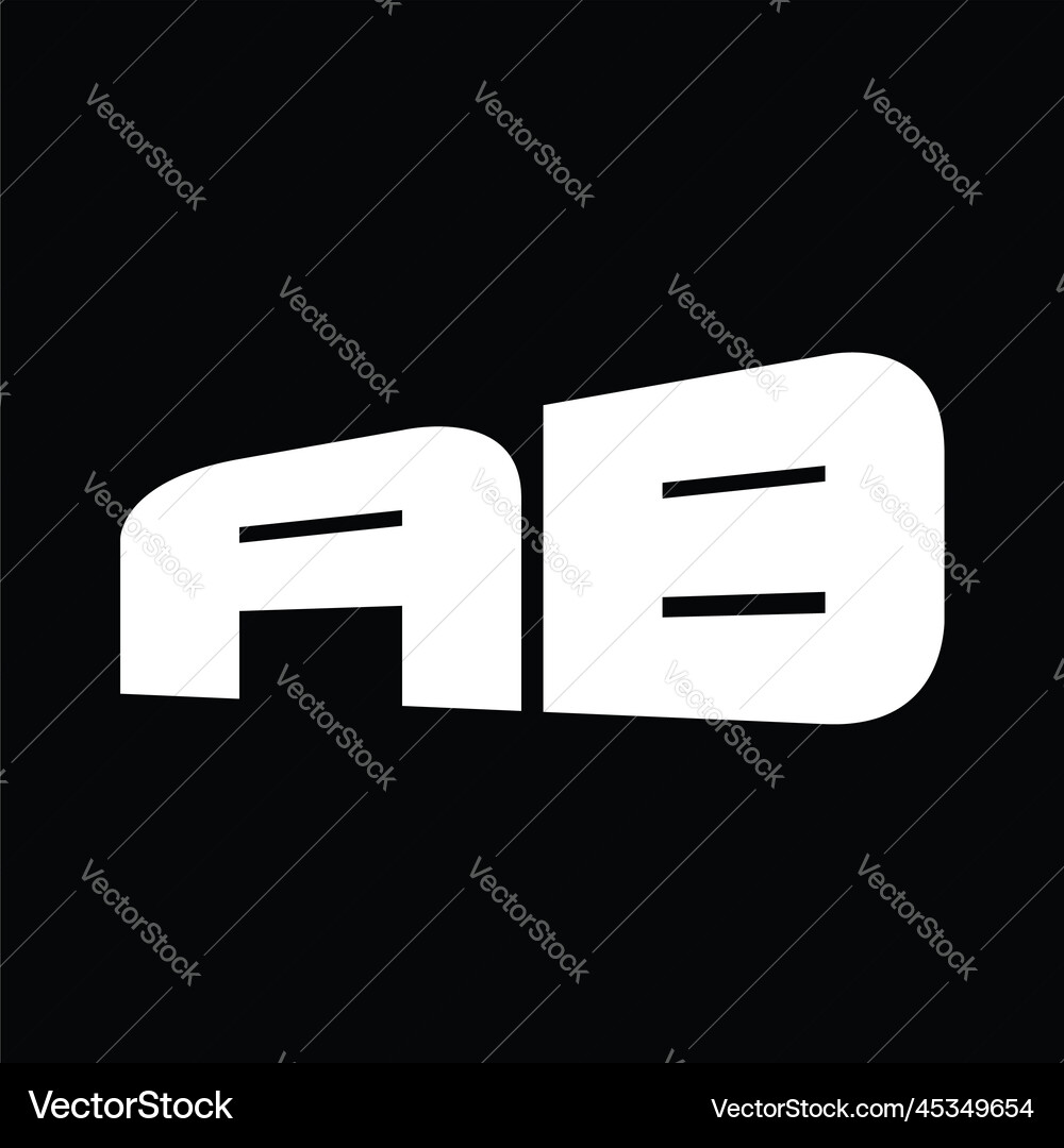 Ab logo monogram big alphabet design template Vector Image