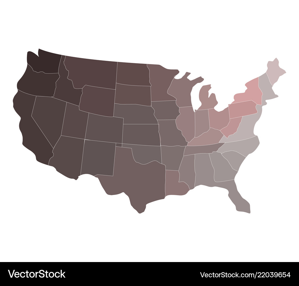 Map united states with regions Royalty Free Vector Image