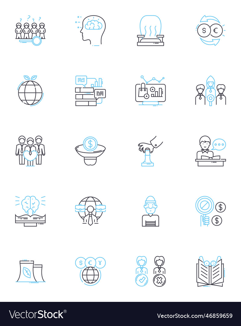 Financial deceit linear icons set fraud Royalty Free Vector Financial deceit linear icons set fraud Royalty Free Vector