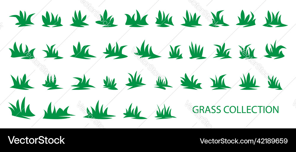 Green grass collection Royalty Free Vector Image