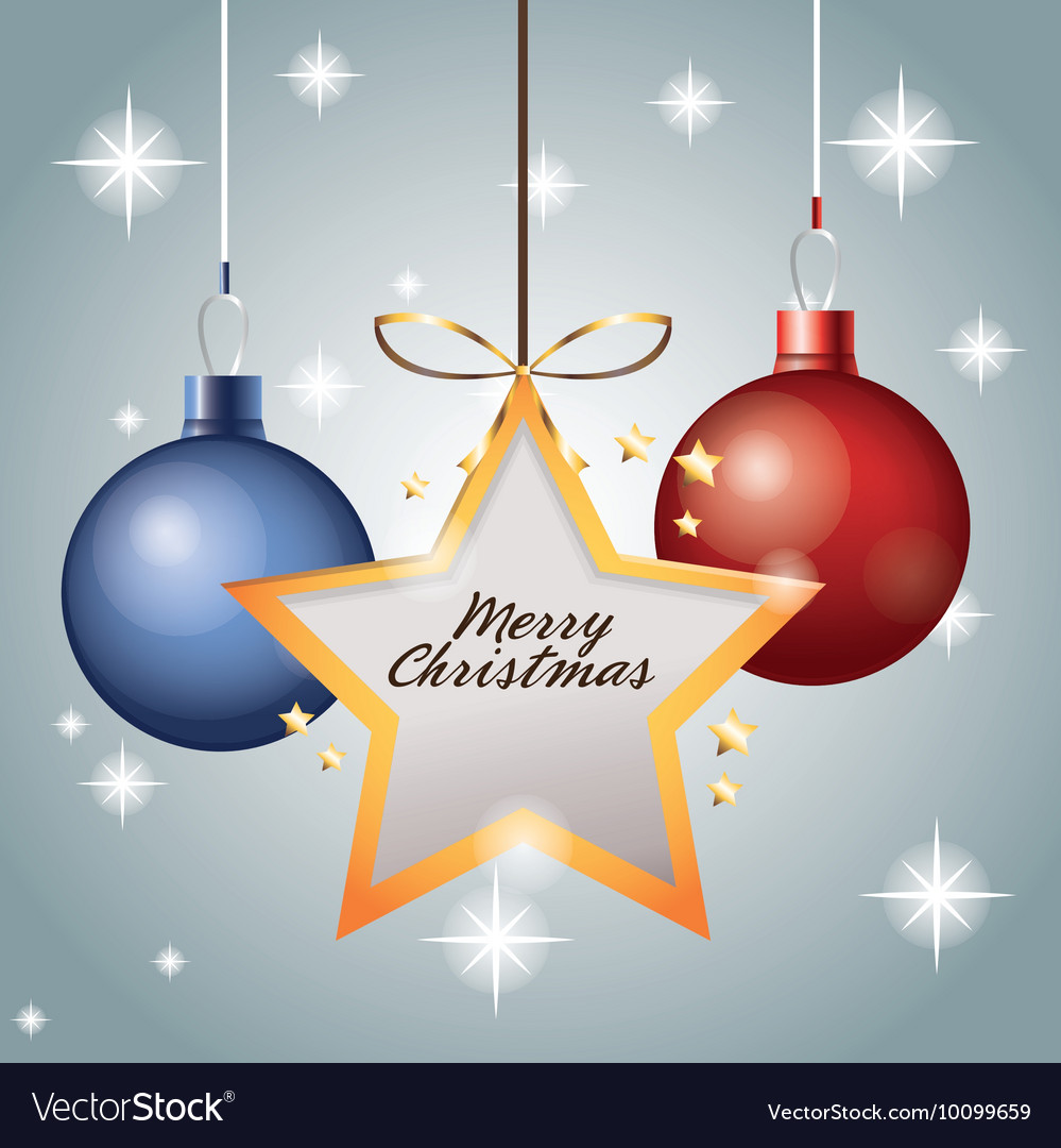 Star sphere merry christmas icon graphic Vector Image