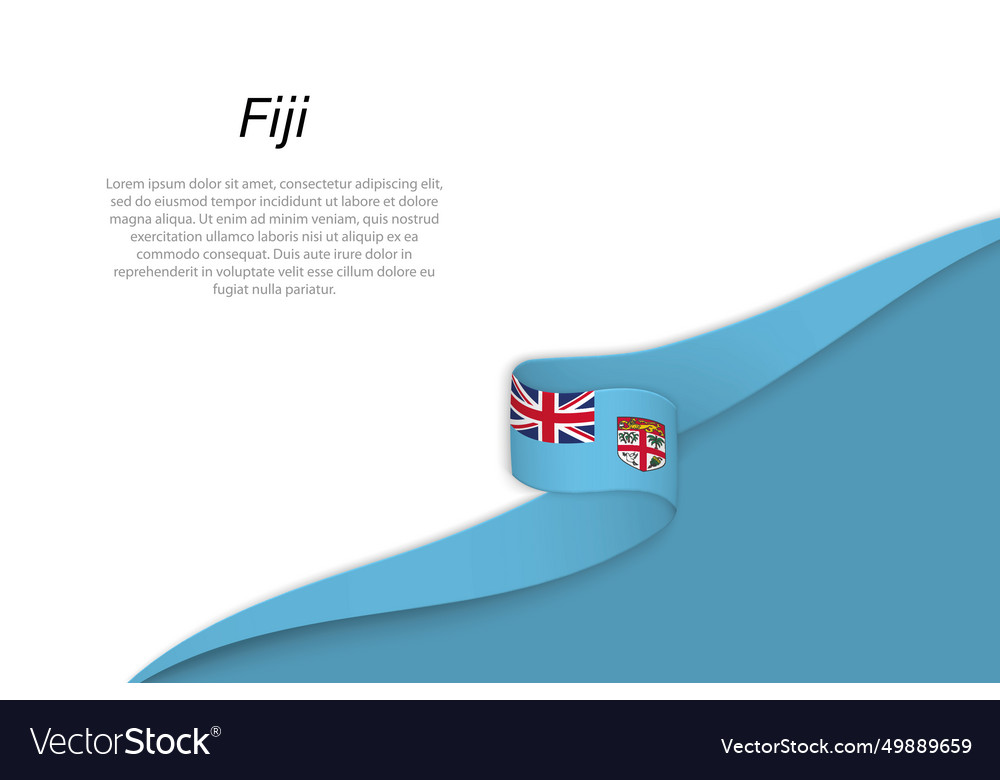 Wave flag of fiji with copyspace background Vector Image