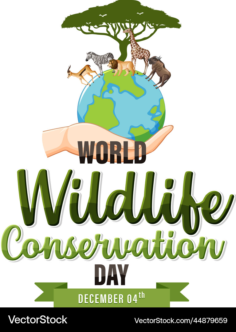 World wildlife conservation day banner design Vector Image