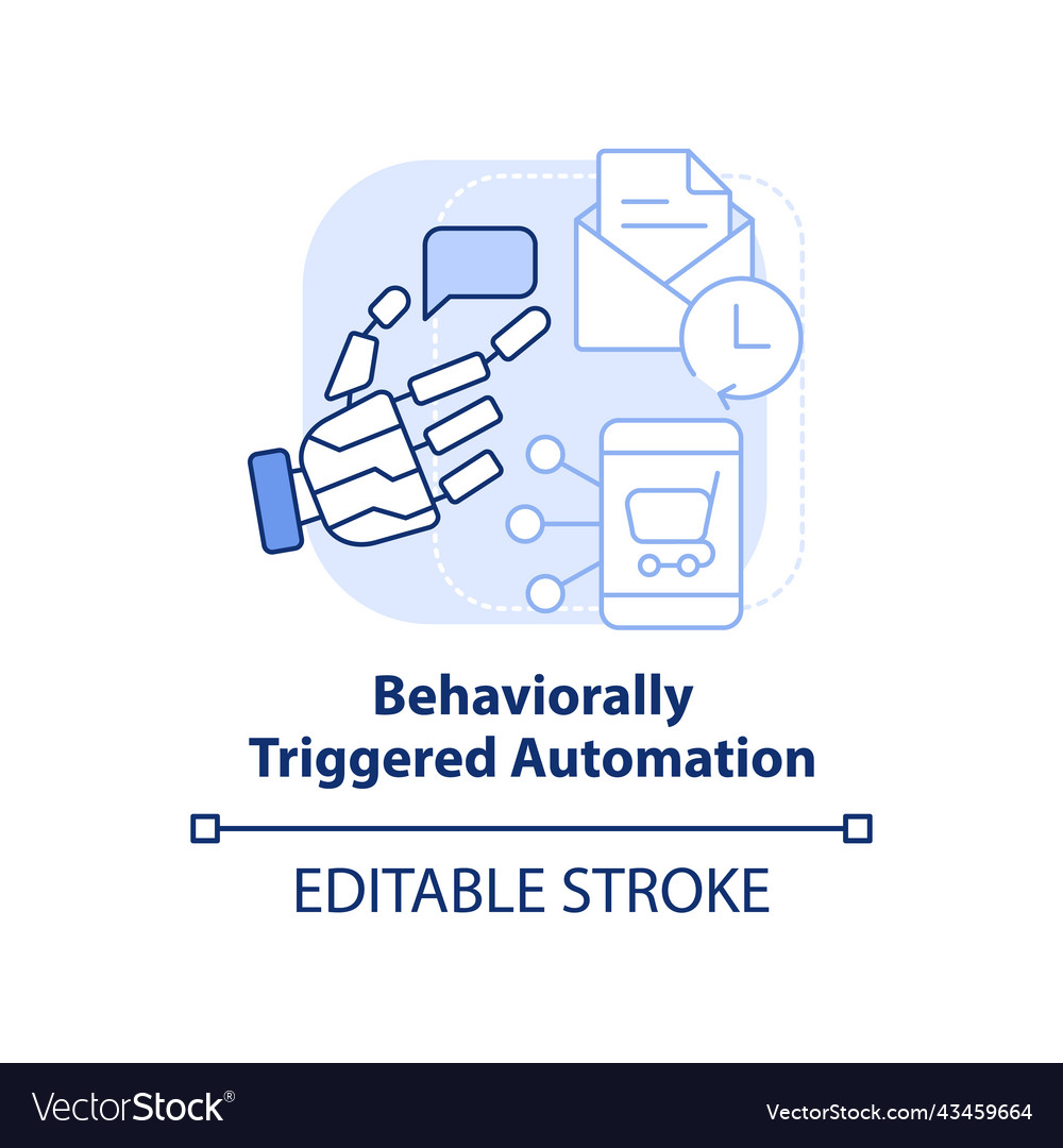 Behaviorally Triggered Automation Light Blue Vector Image