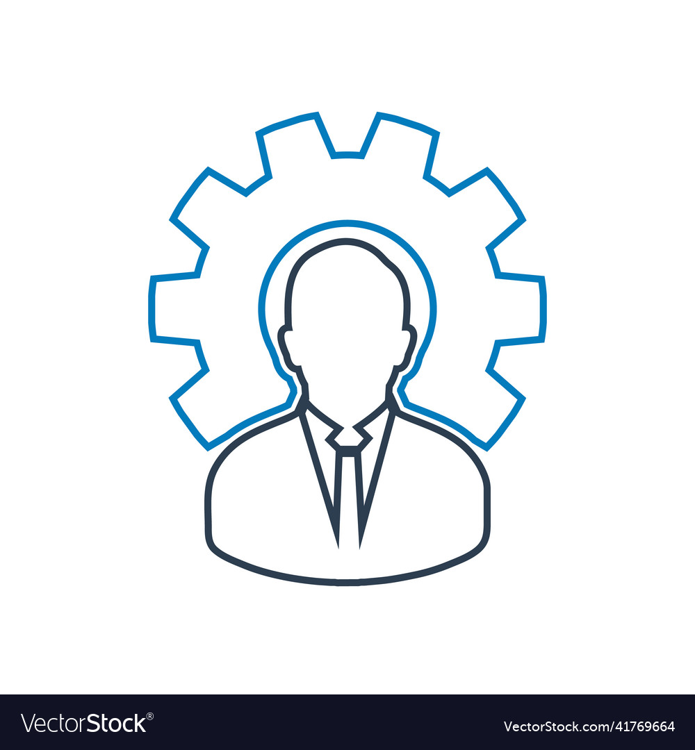 Business management line icon flat style eps Vector Image Business management line icon flat style eps Vector Image
