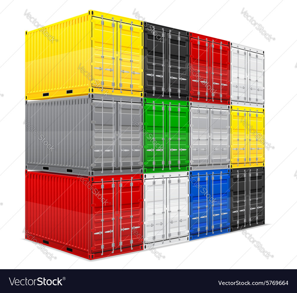 Cargo container 015 Royalty Free Vector Image - VectorStock