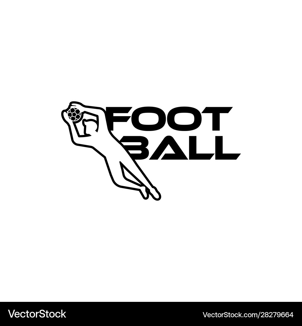 Football sport logo with text Royalty Free Vector Image