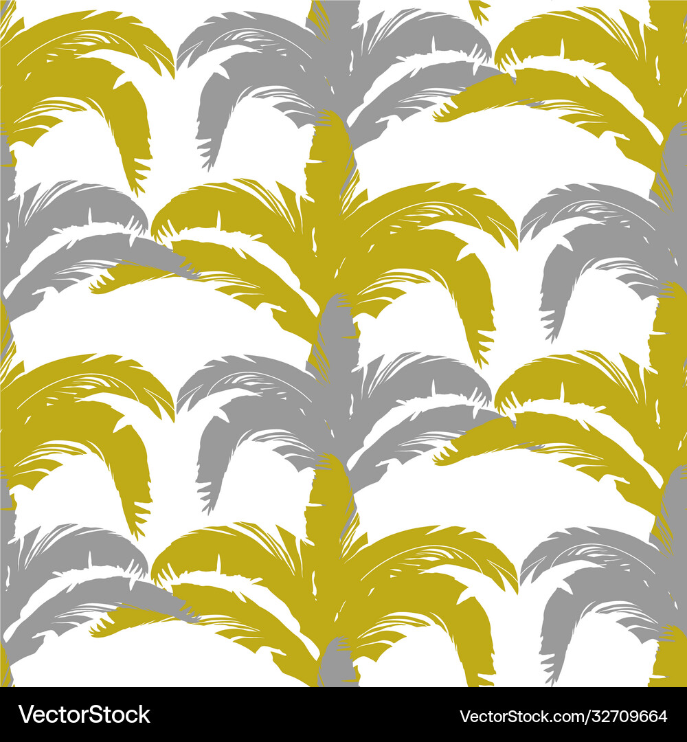 Tropical pattern with bushes in three colors gray Vector Image
