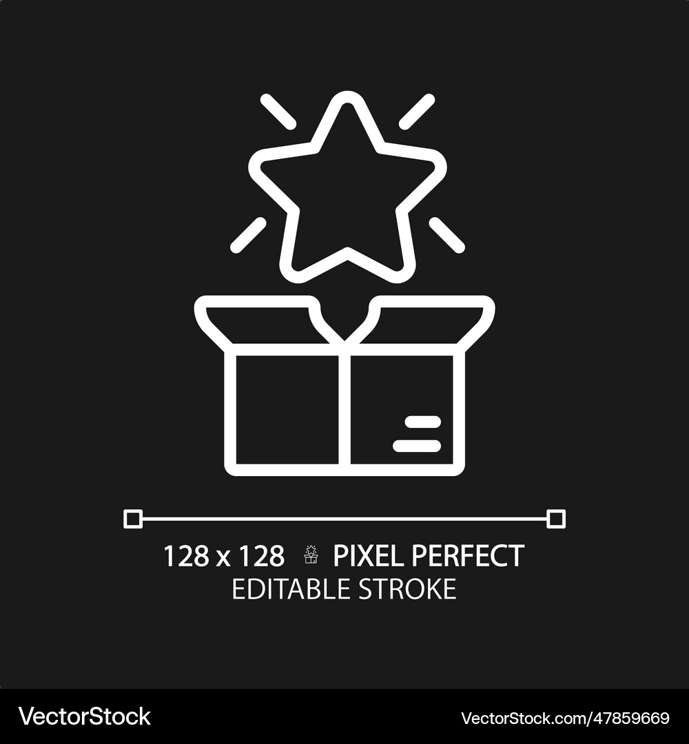 2d customizable star over box linear icon Vector Image