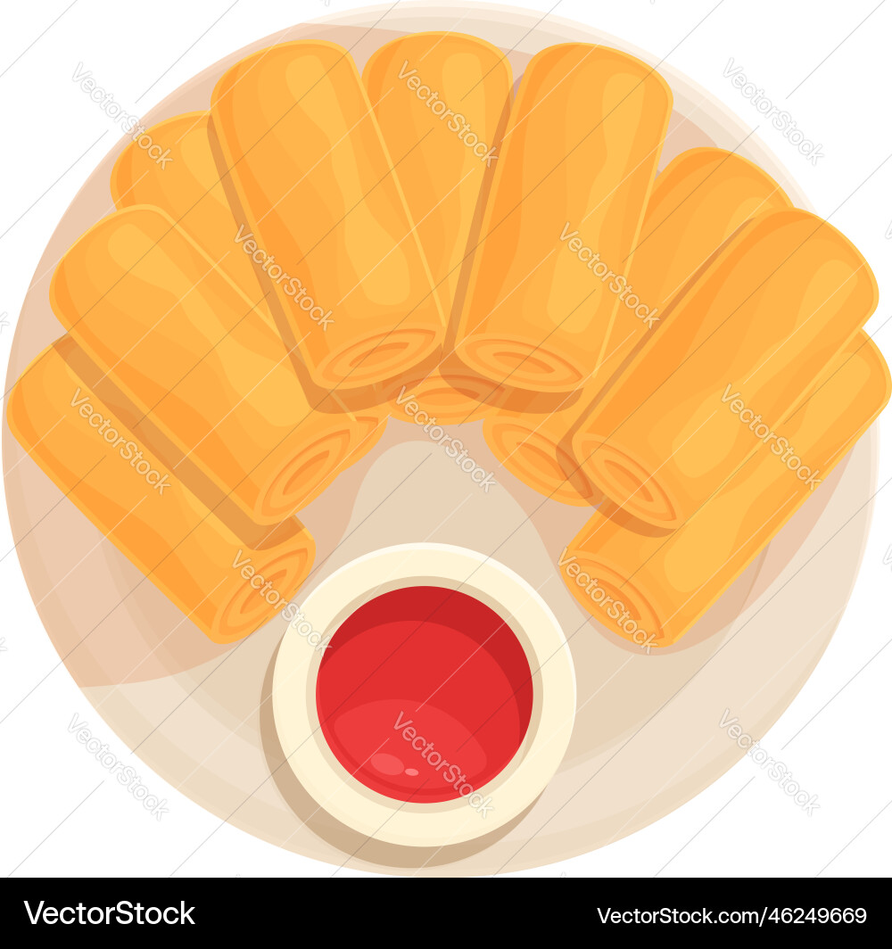 China meal icon cartoon spring roll Royalty Free Vector