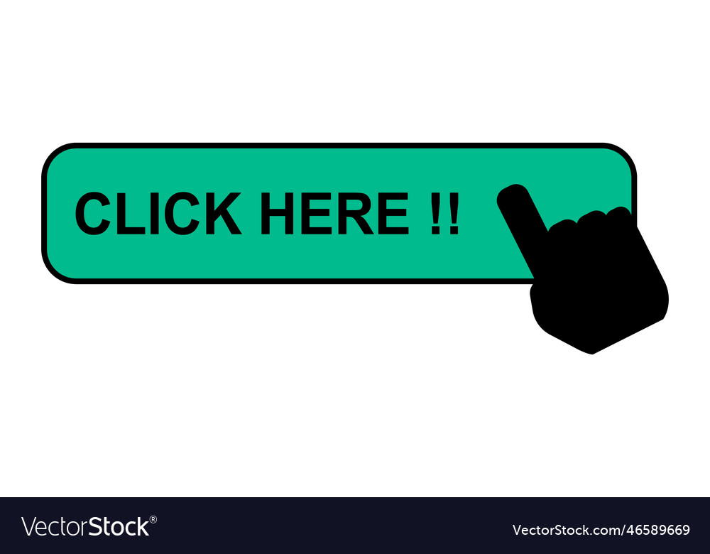 Click here web button internet flat pointer Vector Image Click here web button internet flat pointer Vector Image