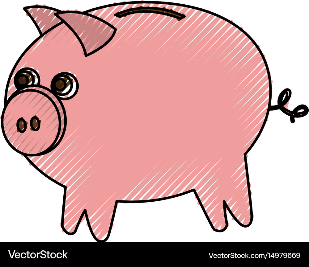 Cute piggy character icon Royalty Free Vector Image
