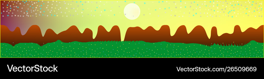 Fancy sky and mountains landscape Royalty Free Vector Image