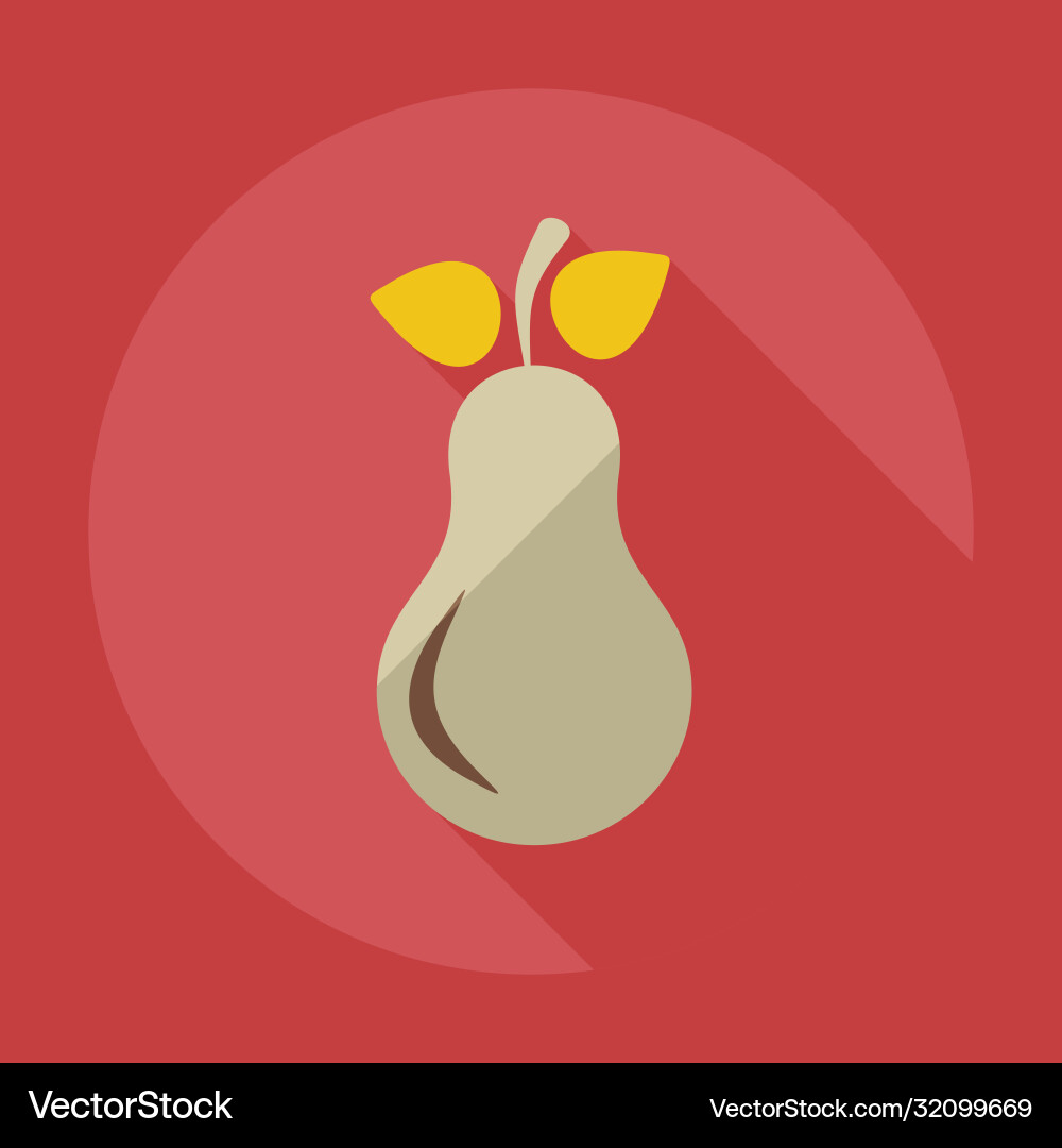 Flat modern design with shadow icons pear Vector Image