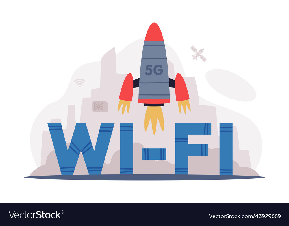 High speed wireless internet technology Royalty Free Vector