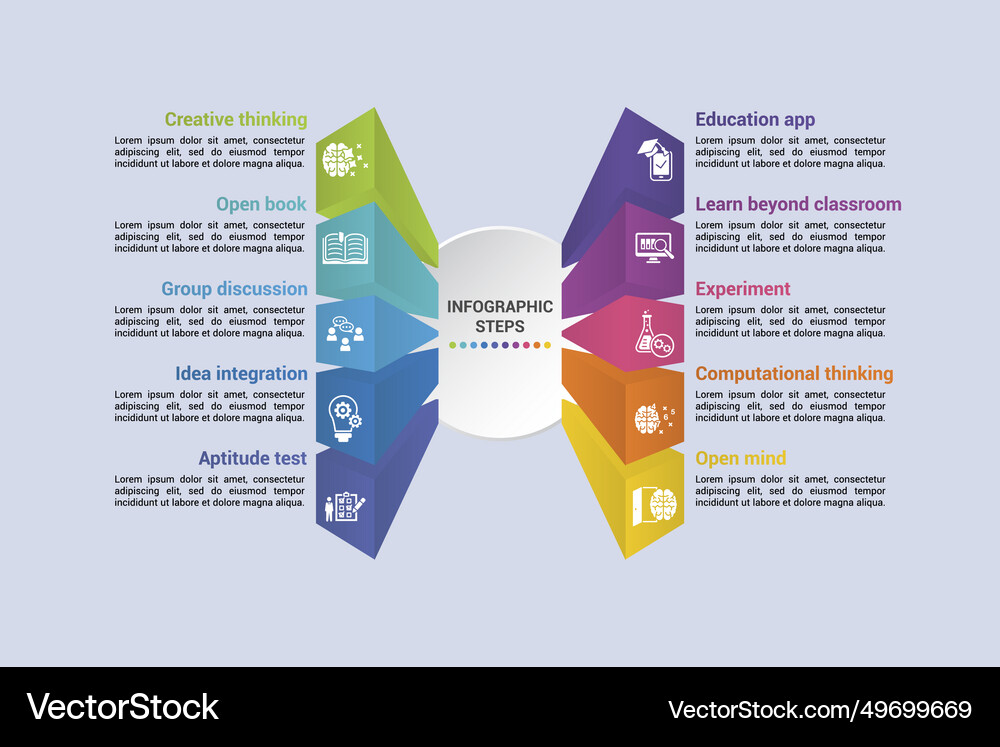 Infographics with creative learning theme icons Vector Image