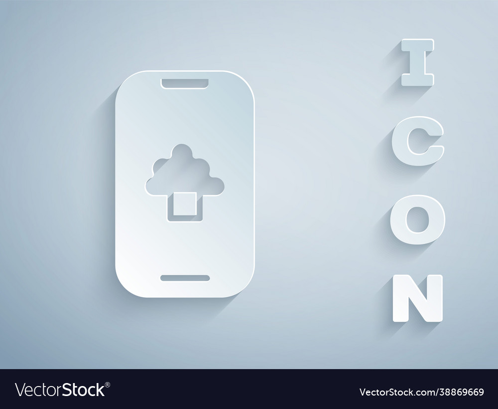 Paper cut cloud technology data transfer Vector Image