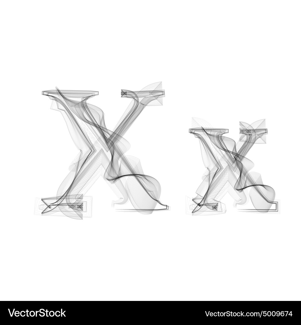 Black smoke font letter x Royalty Free Vector Image