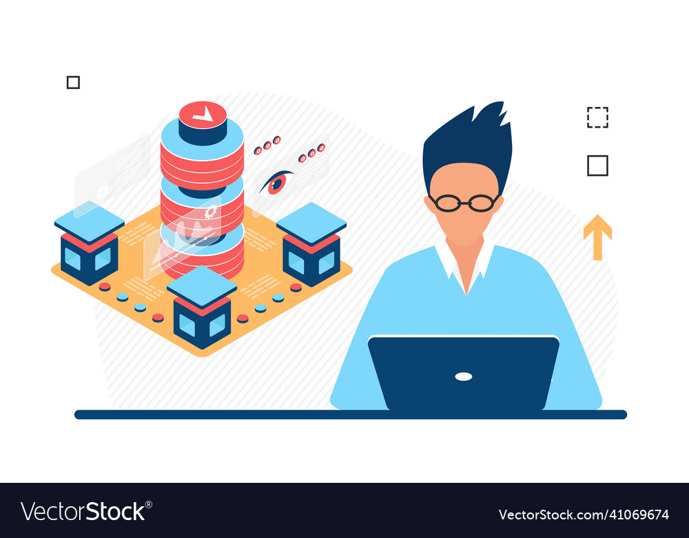 Database business server maintenance product Vector Image