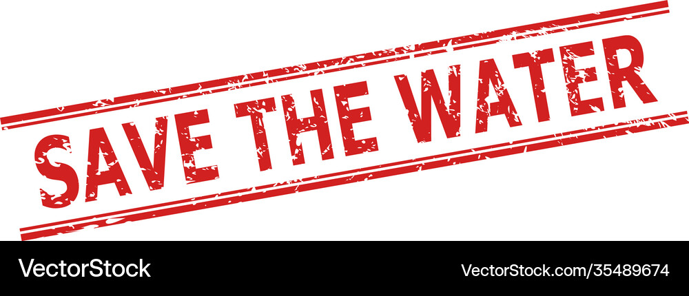 Save the water seal with grunged texture Vector Image