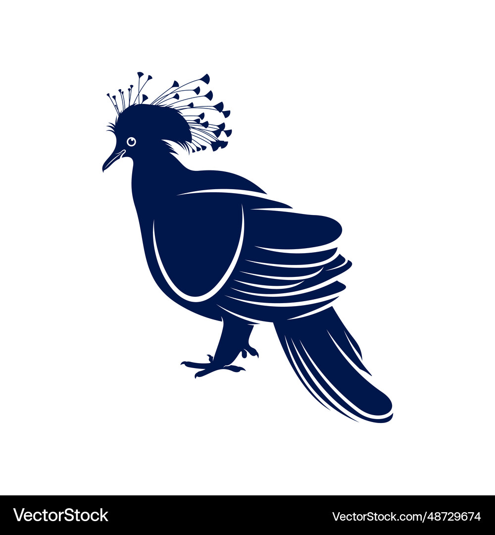 Victoria crowned pigeon design Royalty Free Vector Image